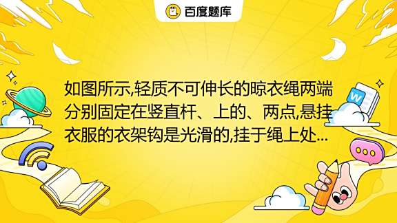 如图所示轻质不可伸长的晾衣绳两端分别固定在竖直杆、上的、两点悬挂衣服的衣架钩是光滑的挂于绳上处于静止状态。如果只人为改变一个条件挡衣架