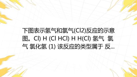 下图表示氢气和氯气(Cl2)反应的示意图。H CI HCI HCI+H CI HCI HCI氢气氯气氯化氢Cl) H (Cl HCl) H H ...