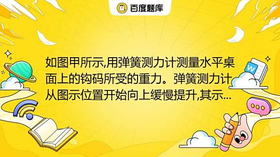如图甲所示用弹簧测力计测量水平桌面上的钩码所受的重力。弹簧测力计从图示位置开始向上缓慢提升其示数 与上升的高度之间的关系如图乙所示。根据甲
