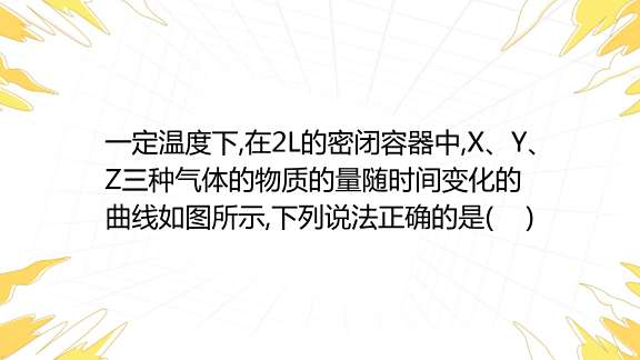 一定温度下在2l的密闭容器中x、y、z三种气体的物质的量随时间变化的曲线如图所示下列说法正确的是 A 该反应的化学方程式为3x